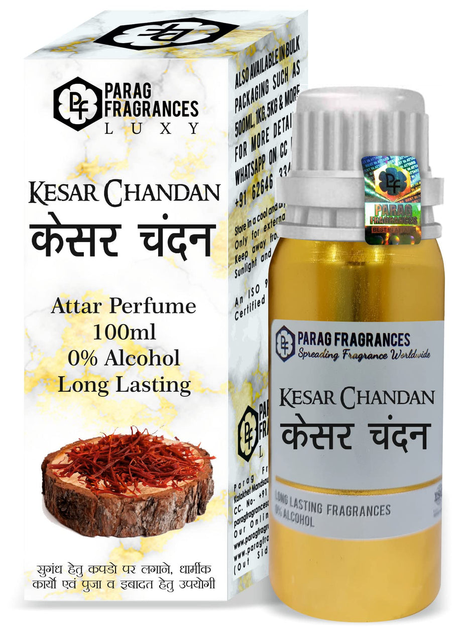 Kesar Chandan Attar 100ml – Pure Perfume Oil for Worship – Parag ...