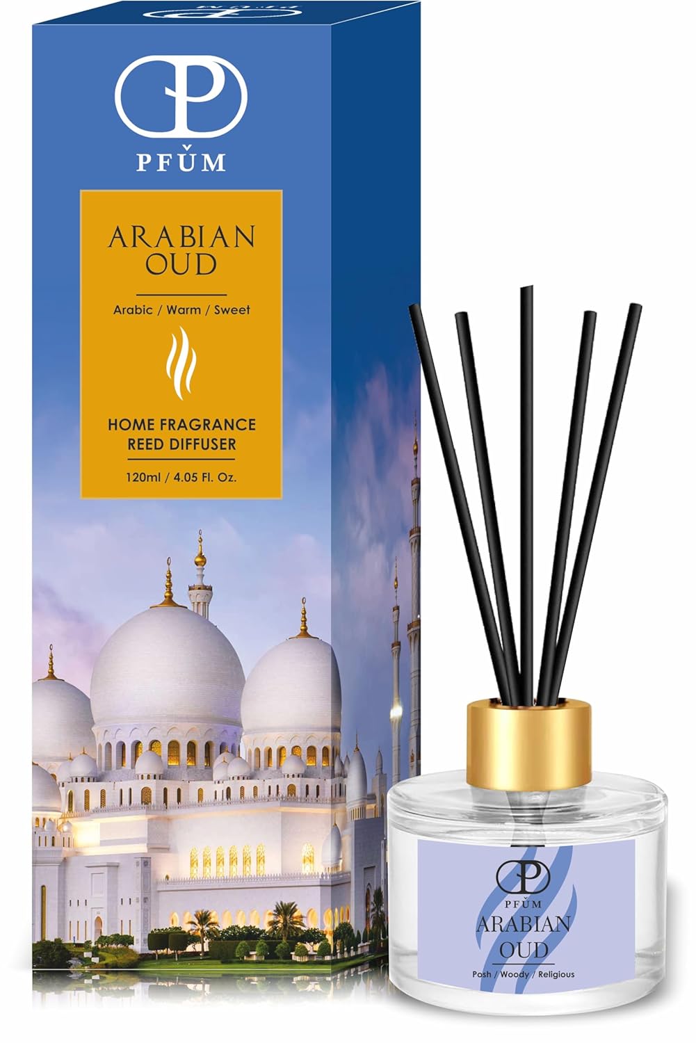 PFUM Arabian Oud Reed Diffuser Set for Home Fragrance | 120ml with 6 S ...